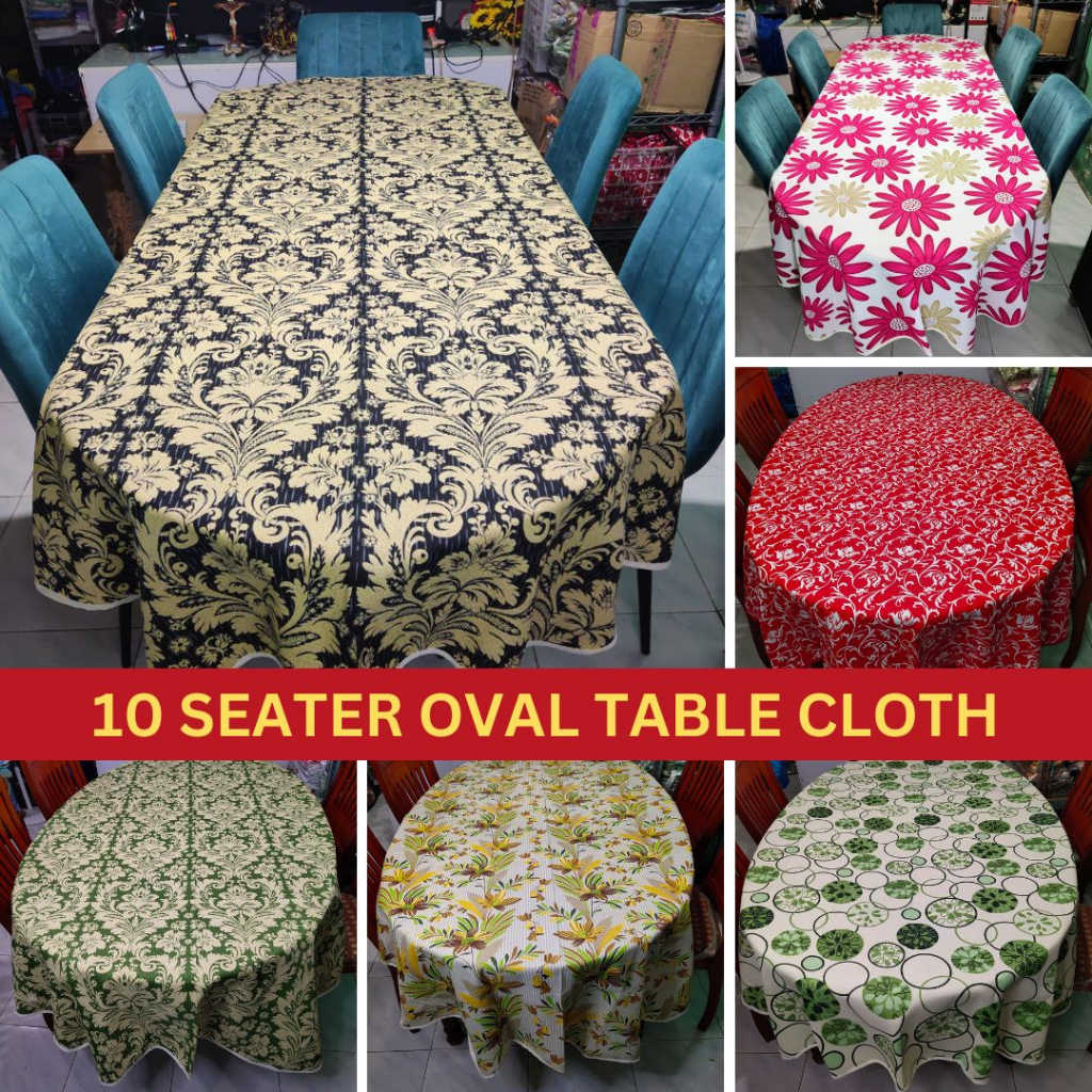 10 Seater Oval/Oblong Table Cloth Home & Living Dining Table Cloth ...