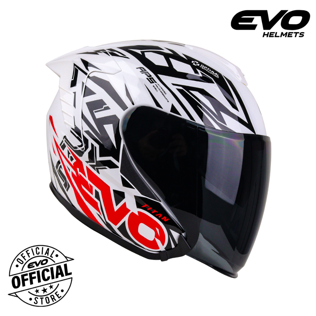 EVO RX-5 Titan Half Face Dual Visor Motorcycle Helmet With Free Clear ...