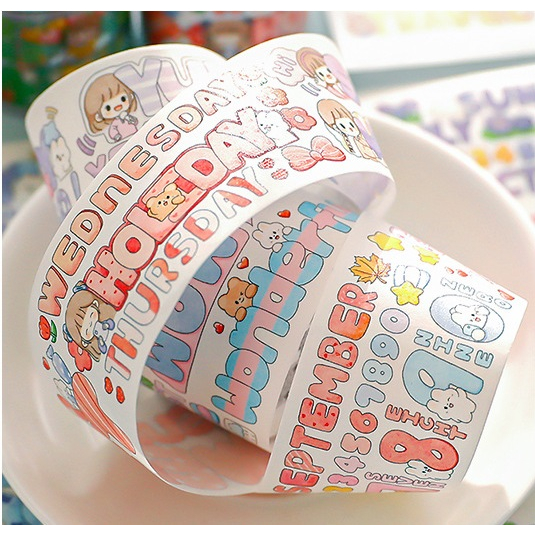 Cute Decorative PET Scroll Tape Stickers for Scrapbook Kids DIY School ...