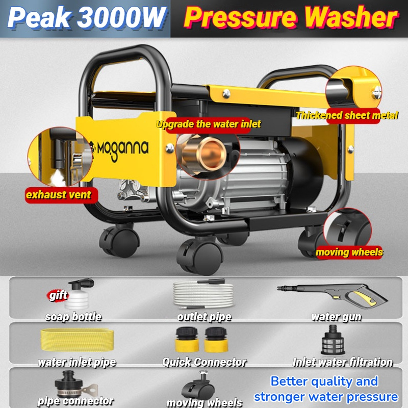 3000w High pressure washer Portable Car High Washer washing Machine Spray Pressure Cleaning ...