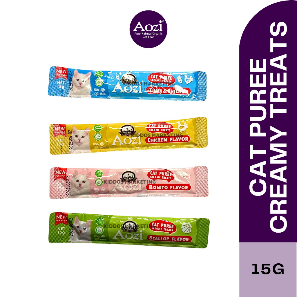 NEW! LIMITED Aozi Cat Puree Cat Creamy Treats (15G x 8pcs) | Shopee ...