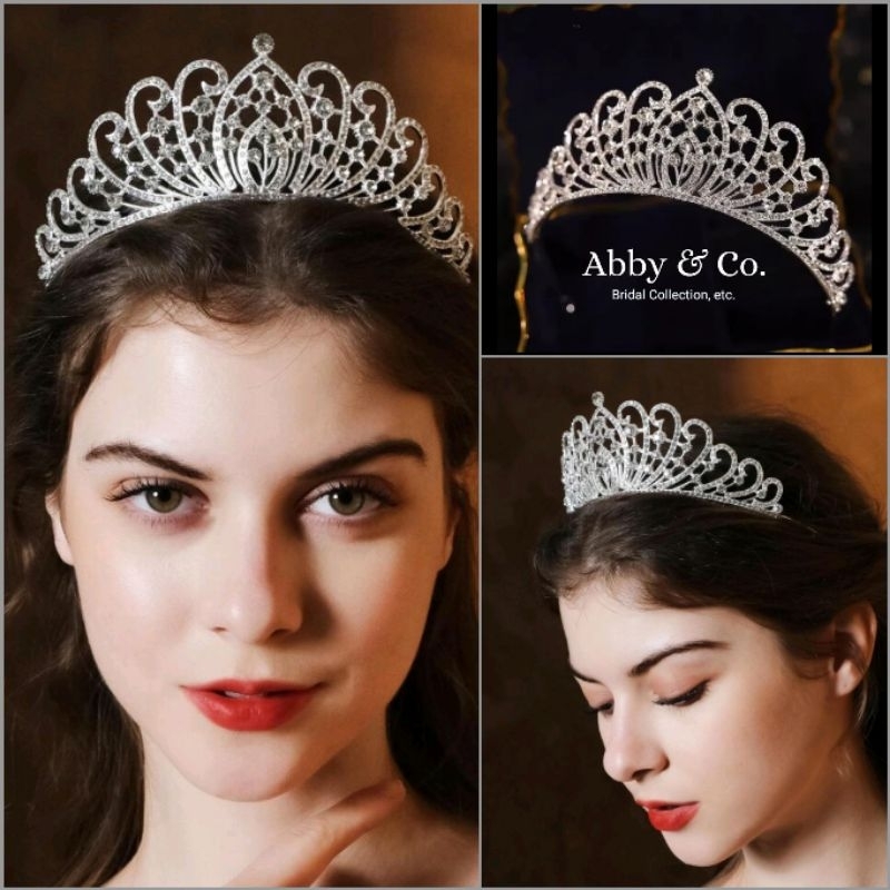 Abby&Co. (GOLD & SILVER) Bridal Prom Debut Wedding Crown Tiara Pearl ...