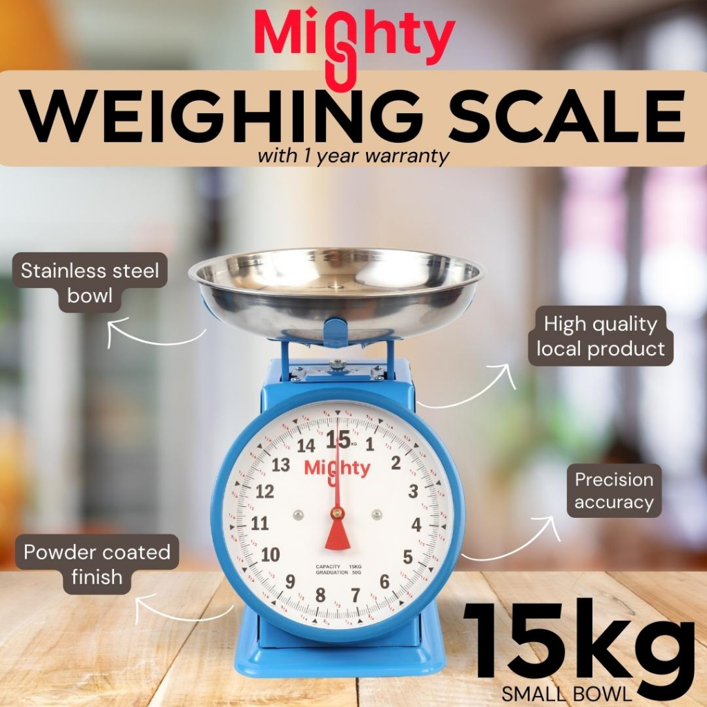 [Mighty] Weighing Scale 15 kilograms SMALL BOWL TYPE / Timbangan 15 ...