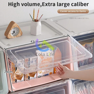 Plastic organizer storage stackable Flip Top storage box ...