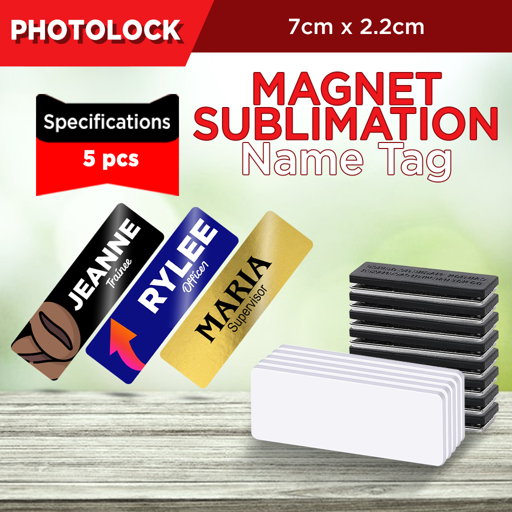 Magnetic Sublimation Metal Name Badge（7*2.2)CM ( 50pcs ) | Shopee ...