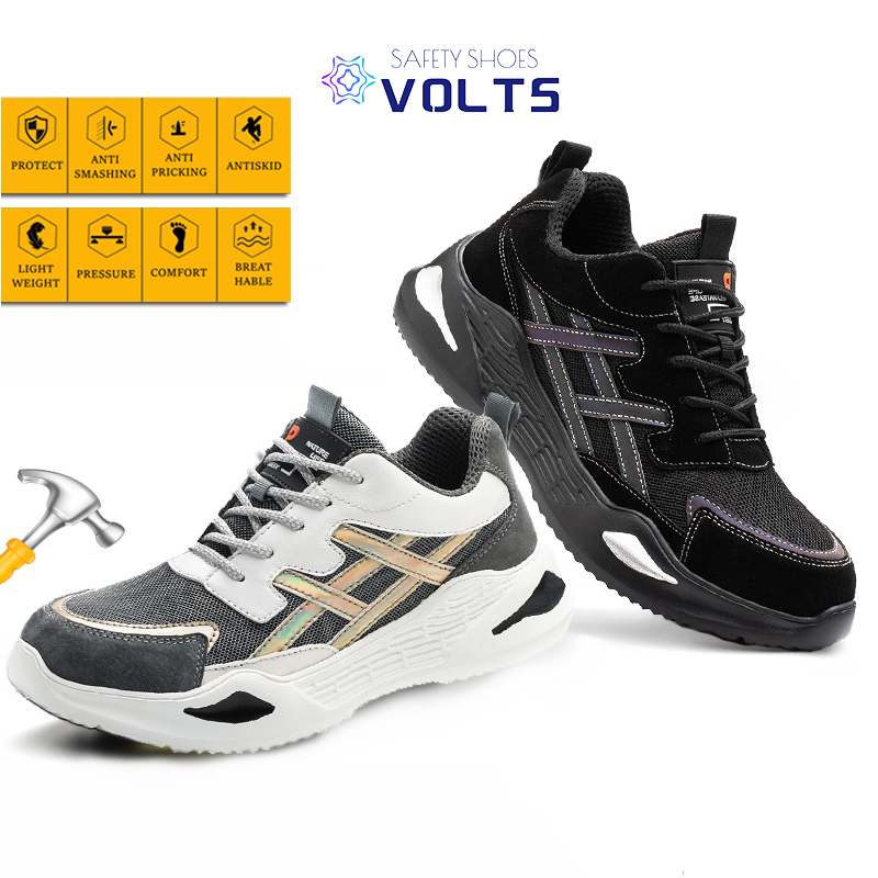 VOLTS Casual Safety Shoes For Men Anti-smash Safety Shoes Steel Toe Steel wear-resistant labor ...