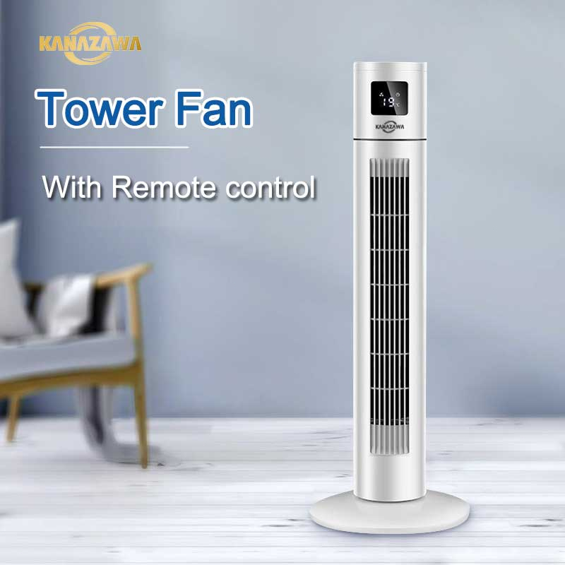 KANAZAWA Tower Fan Electric With Remote Control 120° Stereo Shake Head ...