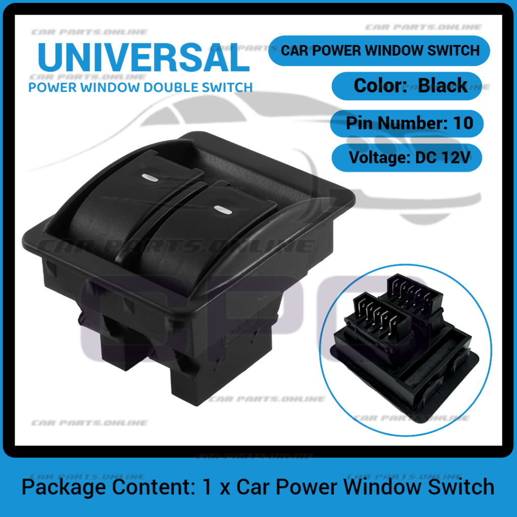 CPO 10 Pin Dual Rows DC 12V Electric Power Window Master Switch ...