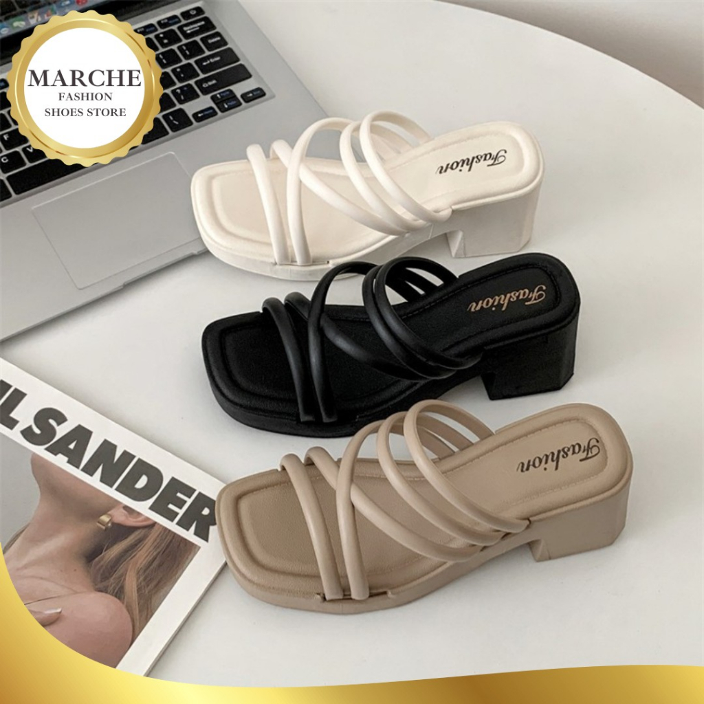 Marche (+1 if slim, +2 if mataba/malapad paa) New Korean 7CM Open Toe ...