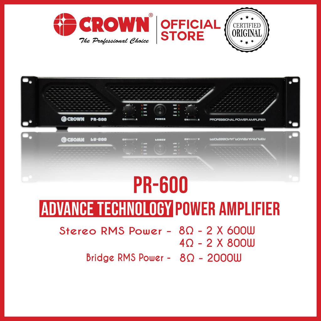 CROWN PR-600 Power Amplifier 600W | Shopee Philippines