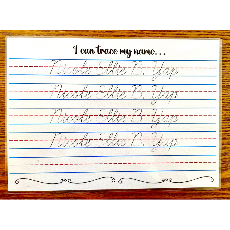 Cursive Name Tracing Practice Laminated Chart Reusable | Shopee Philippines