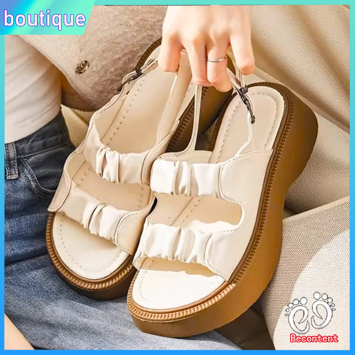 BC Sandals for women New Korean thick bottom Casual two straps Flat ...