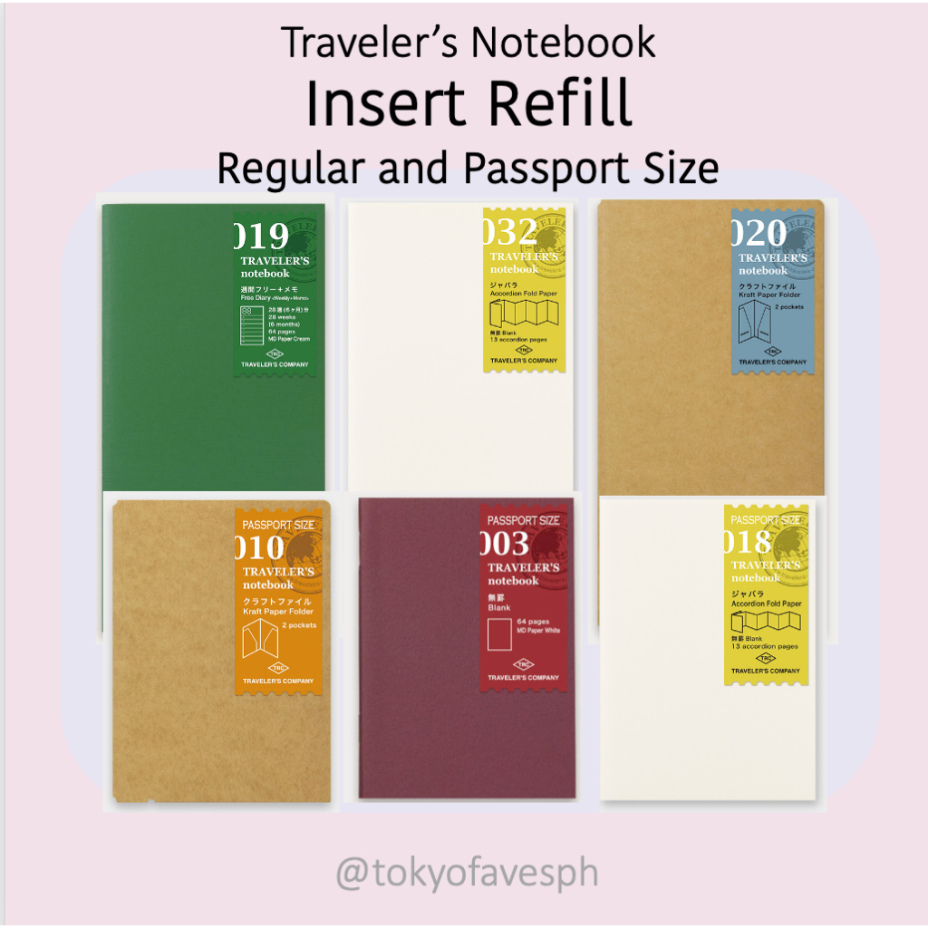 Traveler’s Notebook Standard Regular Passport Size Refill Insert ...