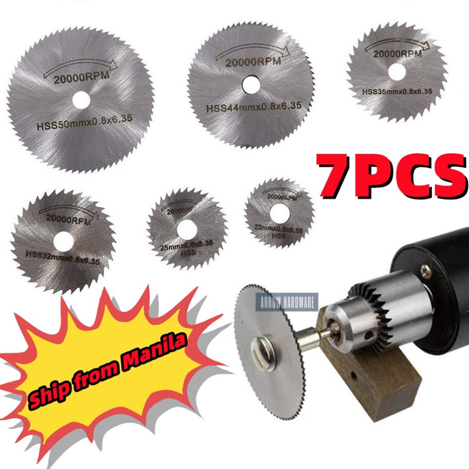 【Manila Ready Stock】7pcs Circular Saw HSS Rotary Blade Tool Cutting ...