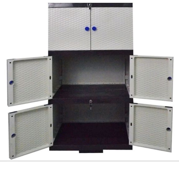 HT Super Star Multi Purpose Cabinet Assemble White & Coffee Rattan ...