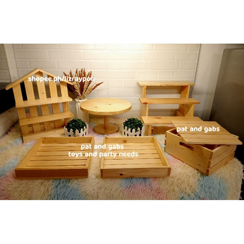 Wooden Rustic GRAZING AND SWEET CORNER EQUIPMENT SET FOR DIY CANDY ...