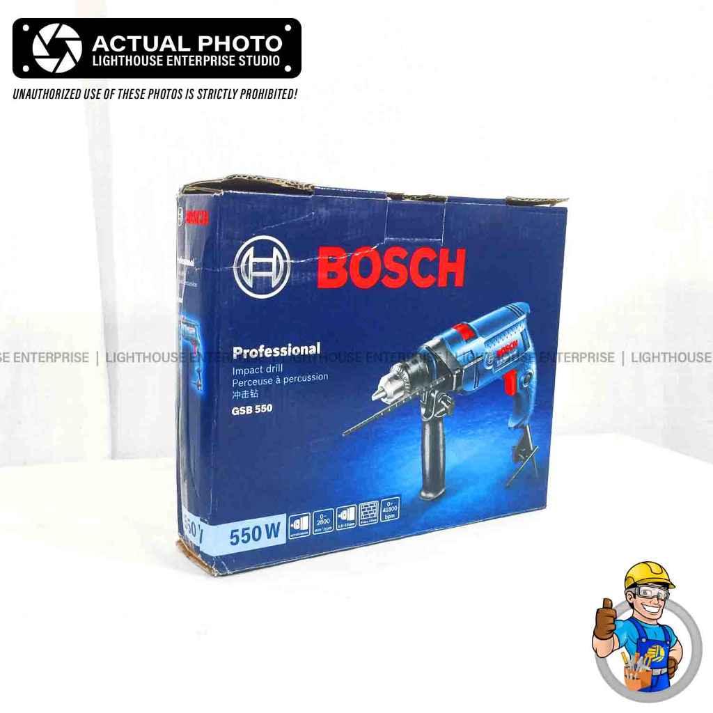 BOSCH Impact Drill Hammer Drill Barena 550W 13mm GSB550 LIGHTHOUSE ENTERPRISE Shopee Philippines