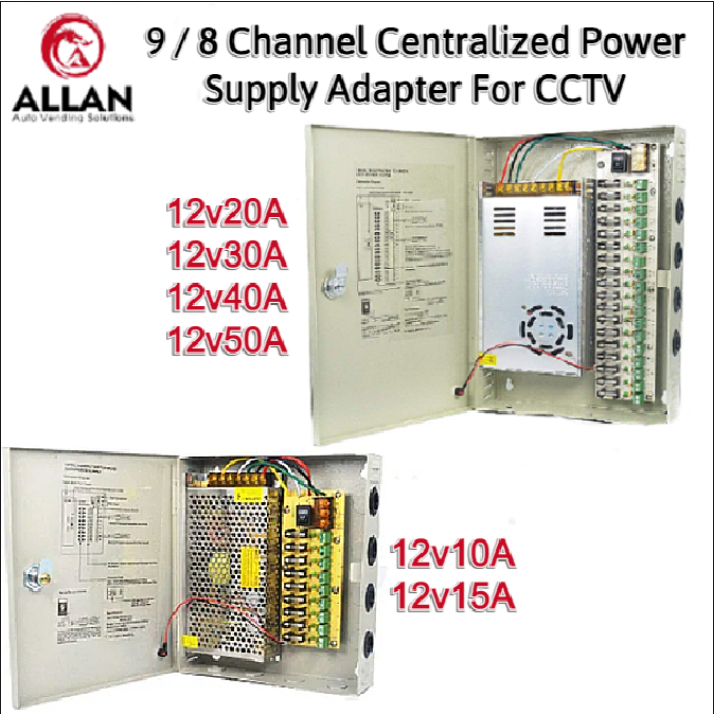 Allan PSU 9/18 Channel 12V 10A/15A/20A/30A/40A/50A DC Centralized Power ...