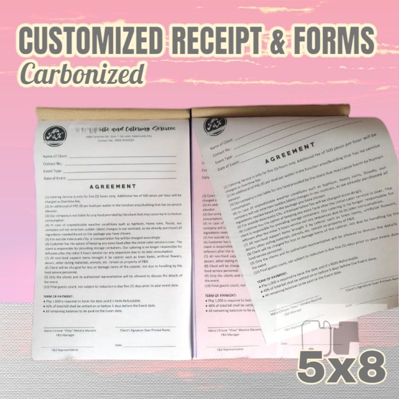 CARBONIZED BUSINESS FORM AND RECEIPTS available in sizes / Customized ...