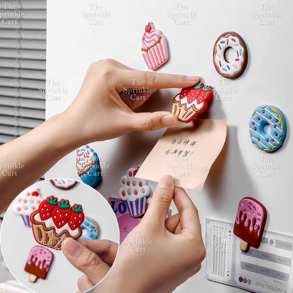 Refrigerator Dessert Magnet Fruits Mini Cute Sweety Fridge Buckle ...