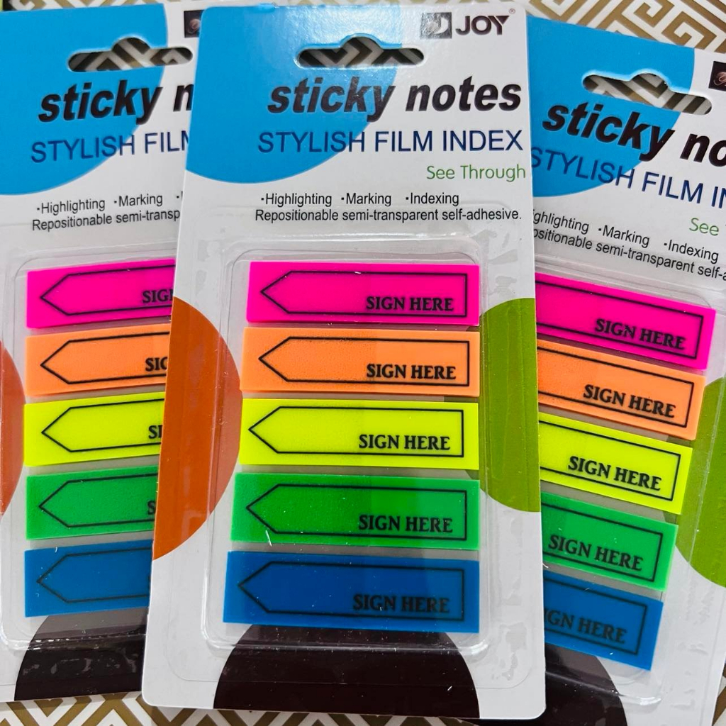 JOY SIGN HERE STICKY NOTES STYLISH FILM INDEX (125 sheets/pack) SOLD ...
