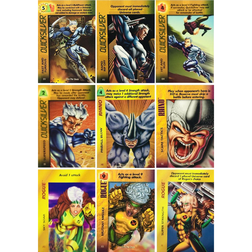 [Batch 5] 1995-97 MARVEL OVERPOWER psylocke quicksilver xmen x-men ...