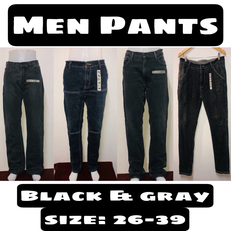 Men Denim Pants Men Jeans Men Maong Pants Skinny Jogger (Black,Gray ...