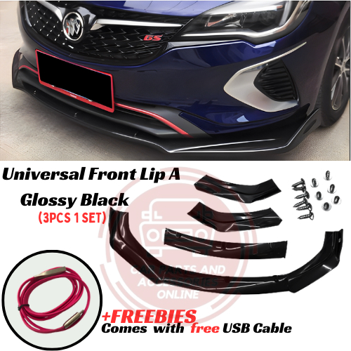 CPAO Universal 3Pcs Car Front Lip Chin Bumper Body Splitter Front ...