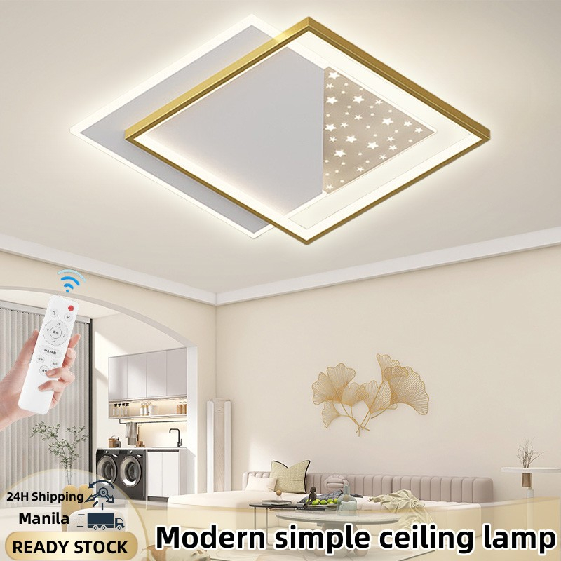 Modern minimalist remote control three color ceiling lamp Bedroom ...