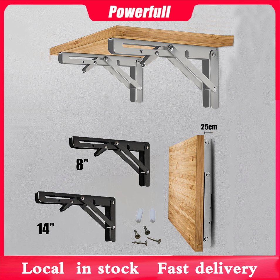 Folding Angle Bracket Adjustable Wall Mounted Folding Table Shelf ...