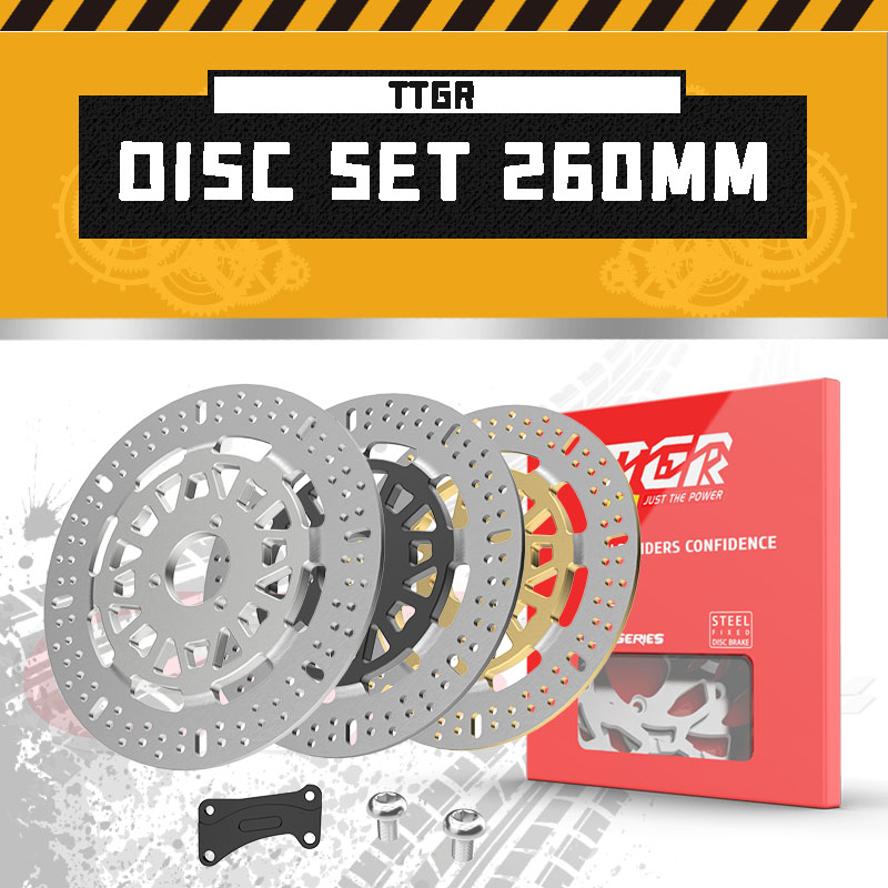 TTGR Lighten Disc MIO I 125 260MM 3HOLES BLACK / SILVER / GOLD | Shopee ...