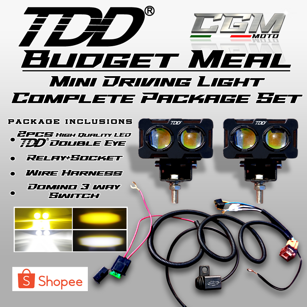 ⭐️BUDGET MEAL TDD MINI DRIVING LIGHT DOUBLE EYE PACKAGE SET TDD DOUBLE ...