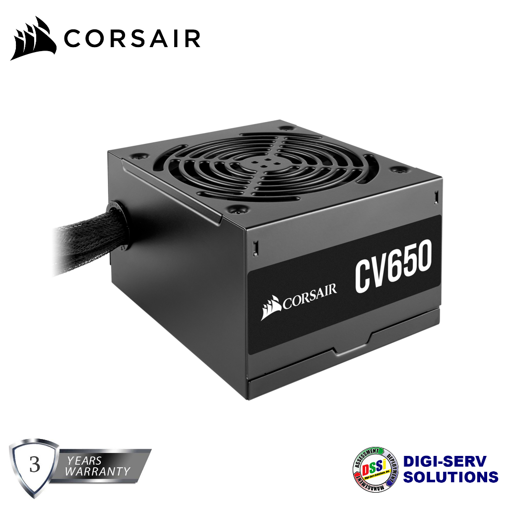 Corsair CV Series CV650, 650 Watt 80 Plus Bronze Certified PSU, 100-240V, 140mm Fan Size, ATX ...