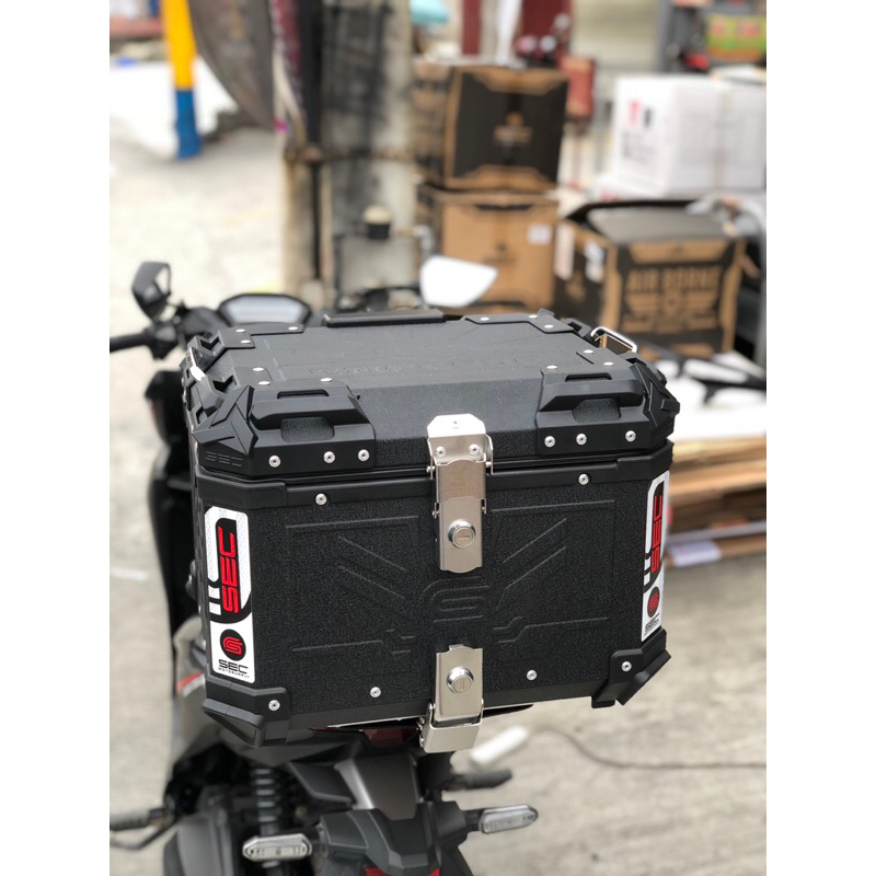45L SEC Emperor Anti scratch Alloy box with back rest and base plate ...