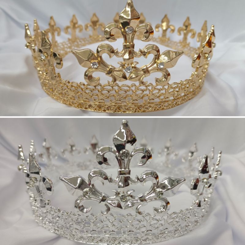 king crown, Royal , pageant elegant crown, round crown with precious ...