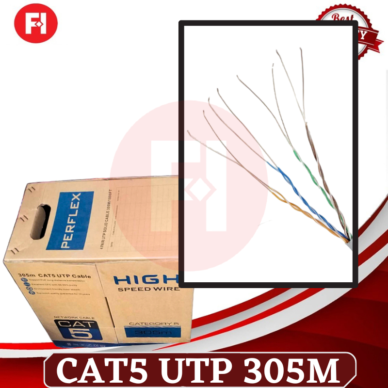 PERFLEX CAT 5 UTP Indoor Cable 305M High-Quality Product 24AWG Pure Copper | Shopee Philippines