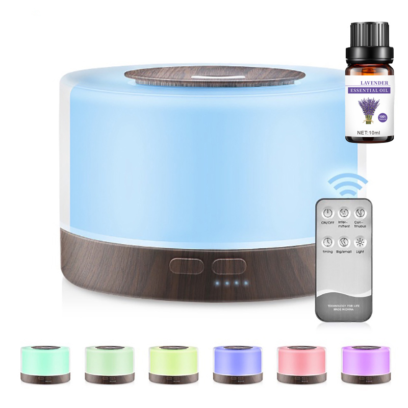 500ML 7 LED Humidifier with Essential oil Ultrasonic Aromatherapy ...
