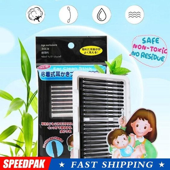 20pcs/pack Disposable Sticky Ear Swabs Pick Spiral Tips Wax Removal ...
