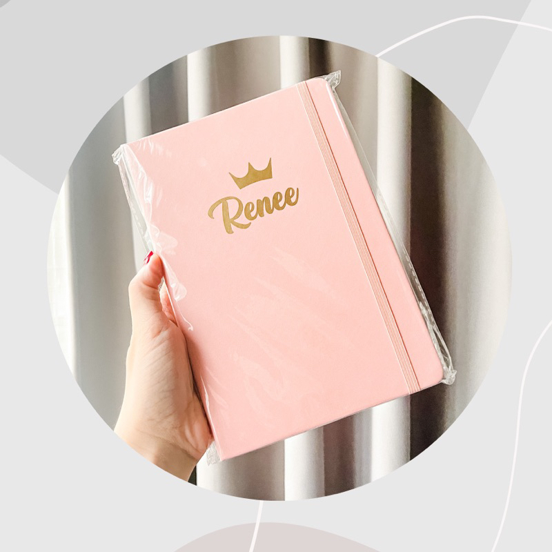 Journal With Your Name Ribbon and Garter Faux Leather Bound Notebook ...