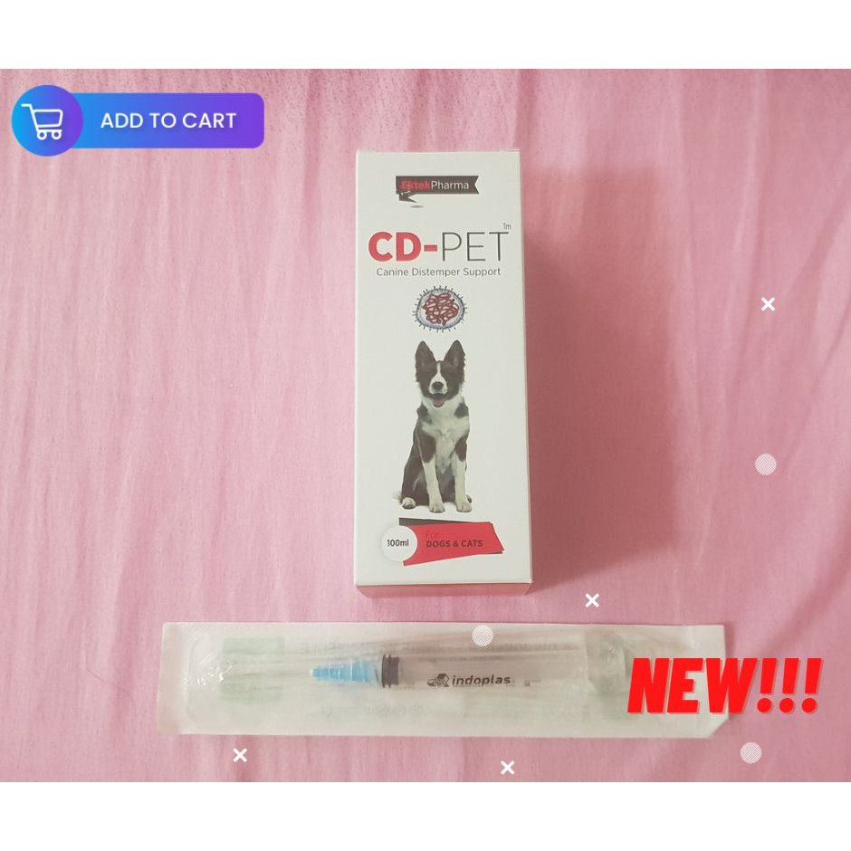 CD-PET Canine Distemper Support 100ml with Free 3ml Syringe | Shopee ...