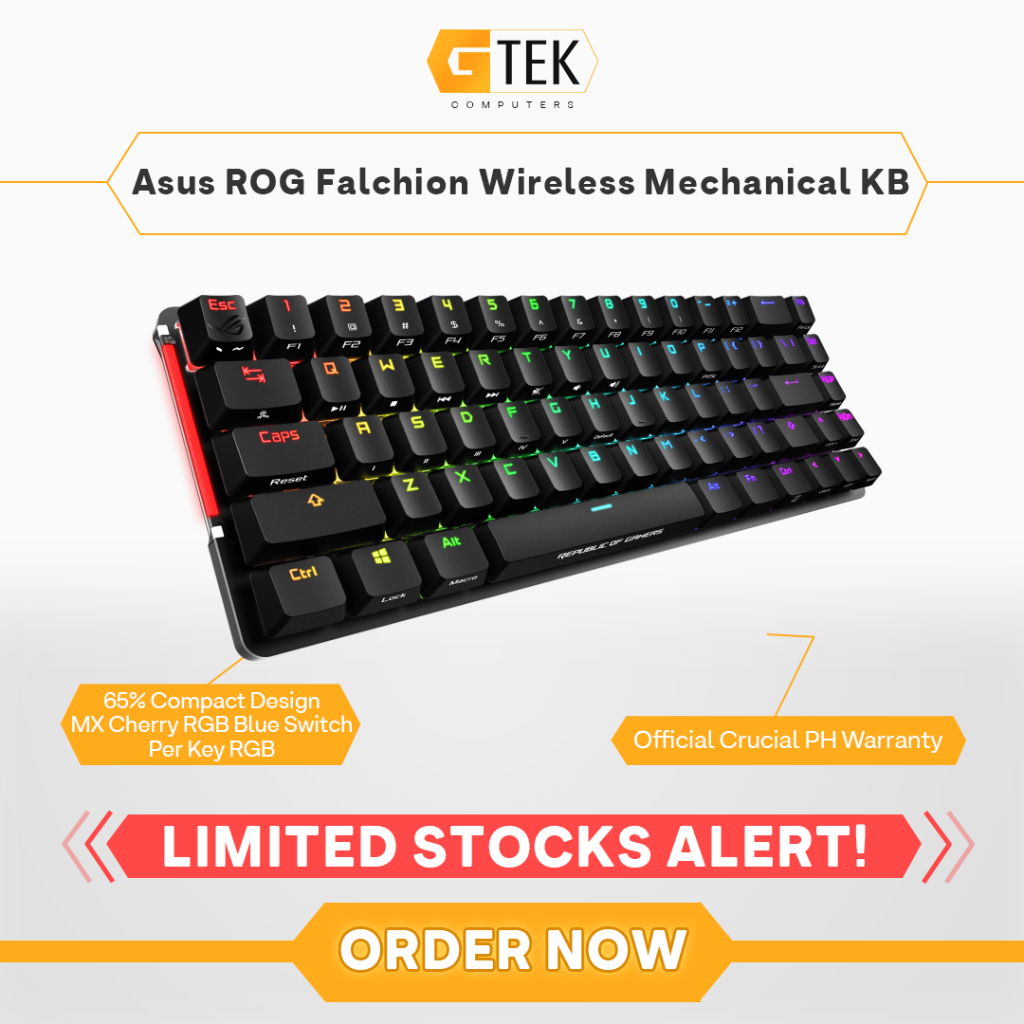Asus ROG Falchion 65% Wireless MX Cherry RGB Blue Gaming Mechanical ...
