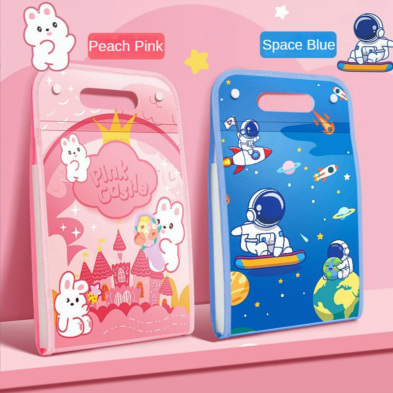 Expanding File Folder Bag Handbag 13 Layers Large Capacity Cute Cartoon ...