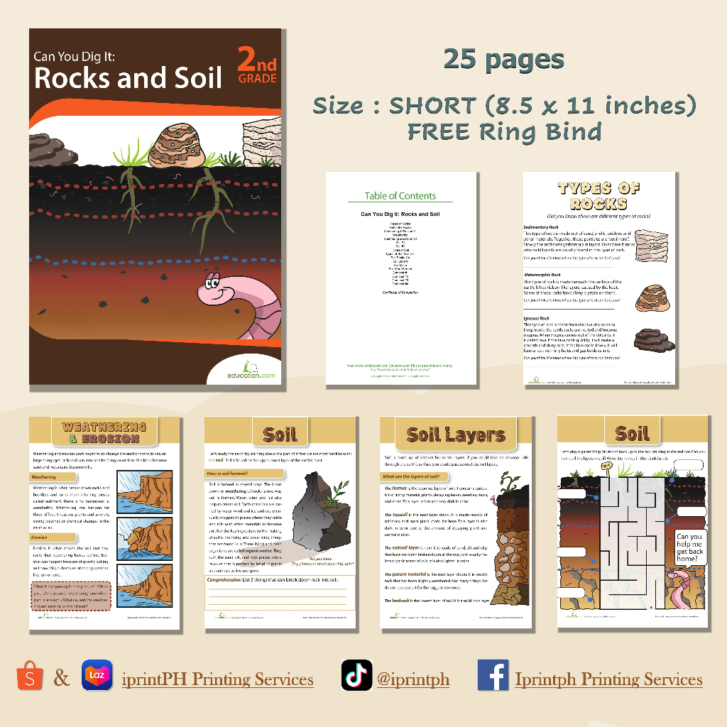 Layers Of Soil For Kids Worksheets GRADE 2 SCIENCE & SOCIAL STUDIES