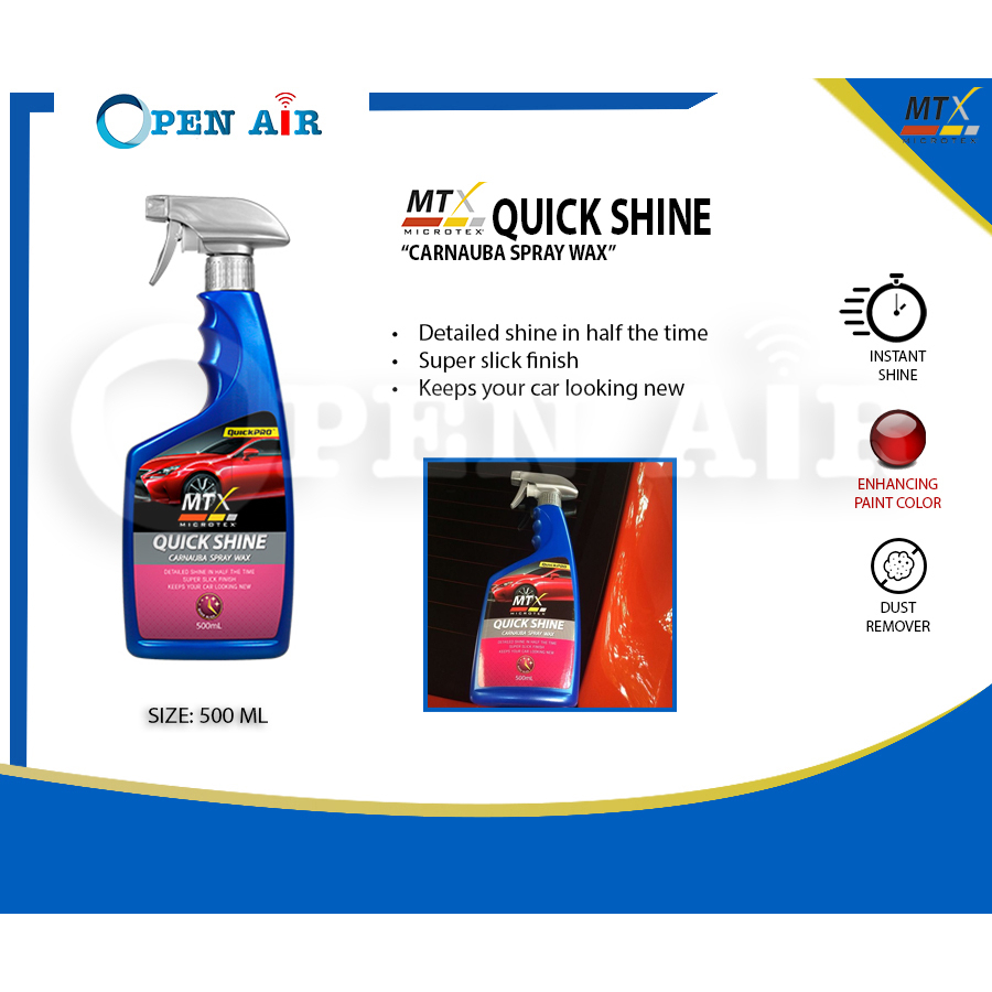 Microtex Quick Shine (500ml) " Carnauba Spray Wax " | Shopee Philippines