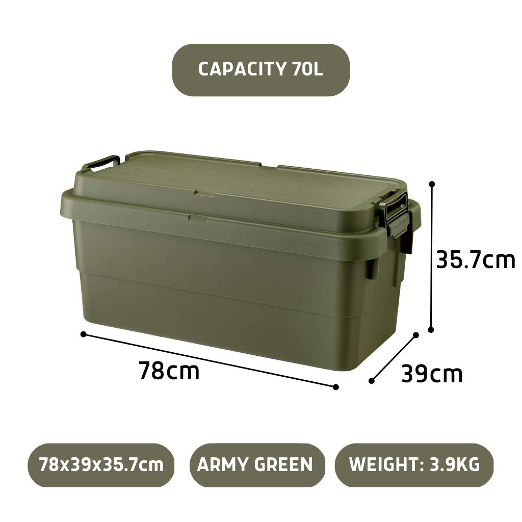 SHINECRAVE 70L Trunk Cargo Storage Box | Stackable | Outdoor | Heavy ...