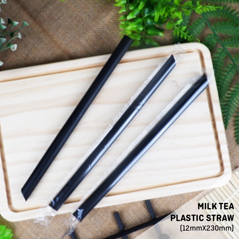 100 pcs 23cm BOBA STRAW SAGO STRAW INDIVIDUALLY PACKED FOR MILK TEA ...