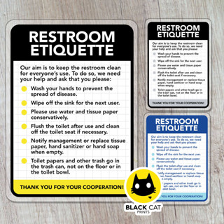 Restroom Etiquette Sign / Laminated Signage / Sign Board | Shopee ...