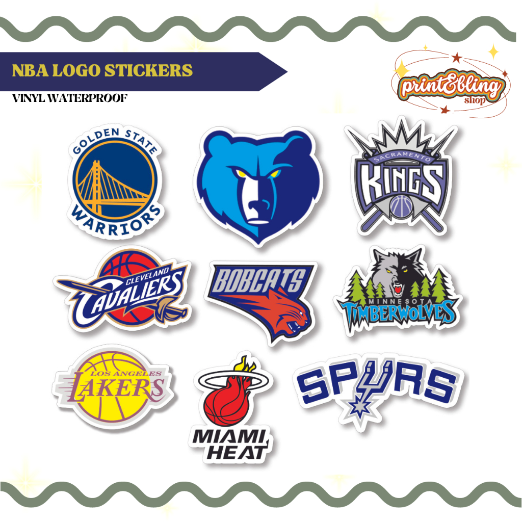 NBA Team Logos - Vinyl Laminated Waterproof Stickers | Shopee Philippines