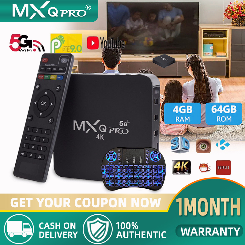 mxq pro tv box 4k 5g 4gb 64gb android smart digibox tv box for tv ...