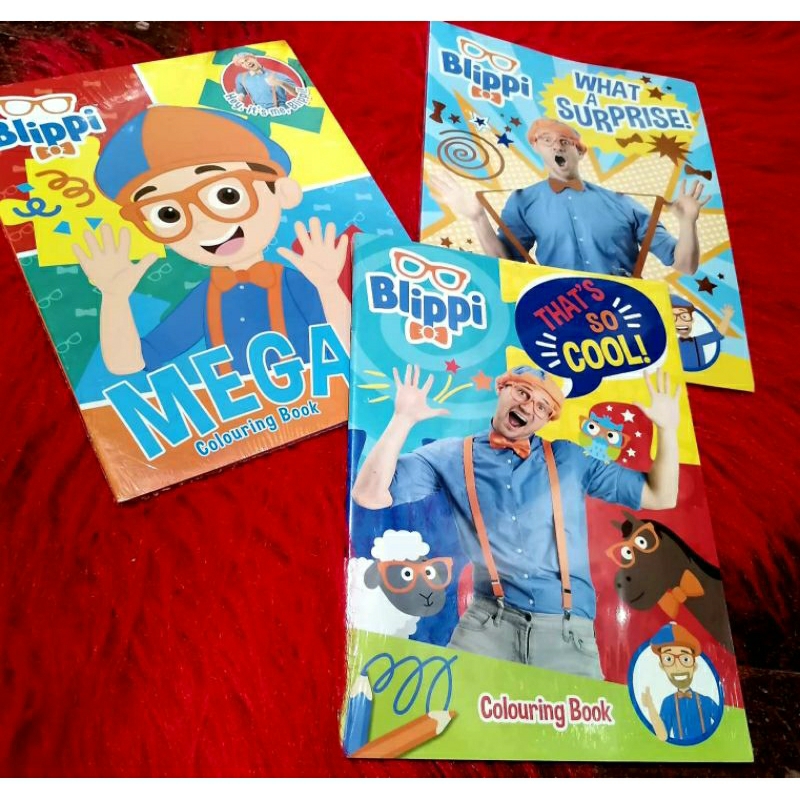 Blippi Colouring books-(Mega, That's so cool, What a surprise) | Shopee ...